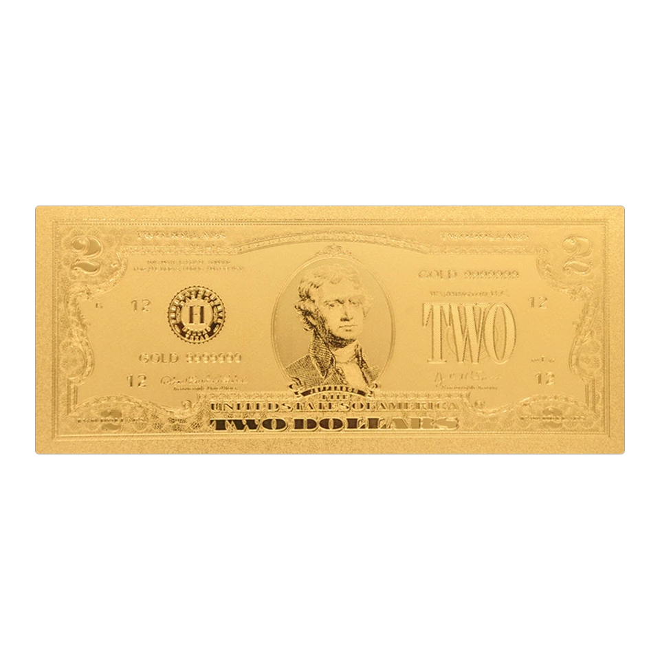 Gold Plated Two-Dollar Bank Note // Gold – Patriot Gold Reserves